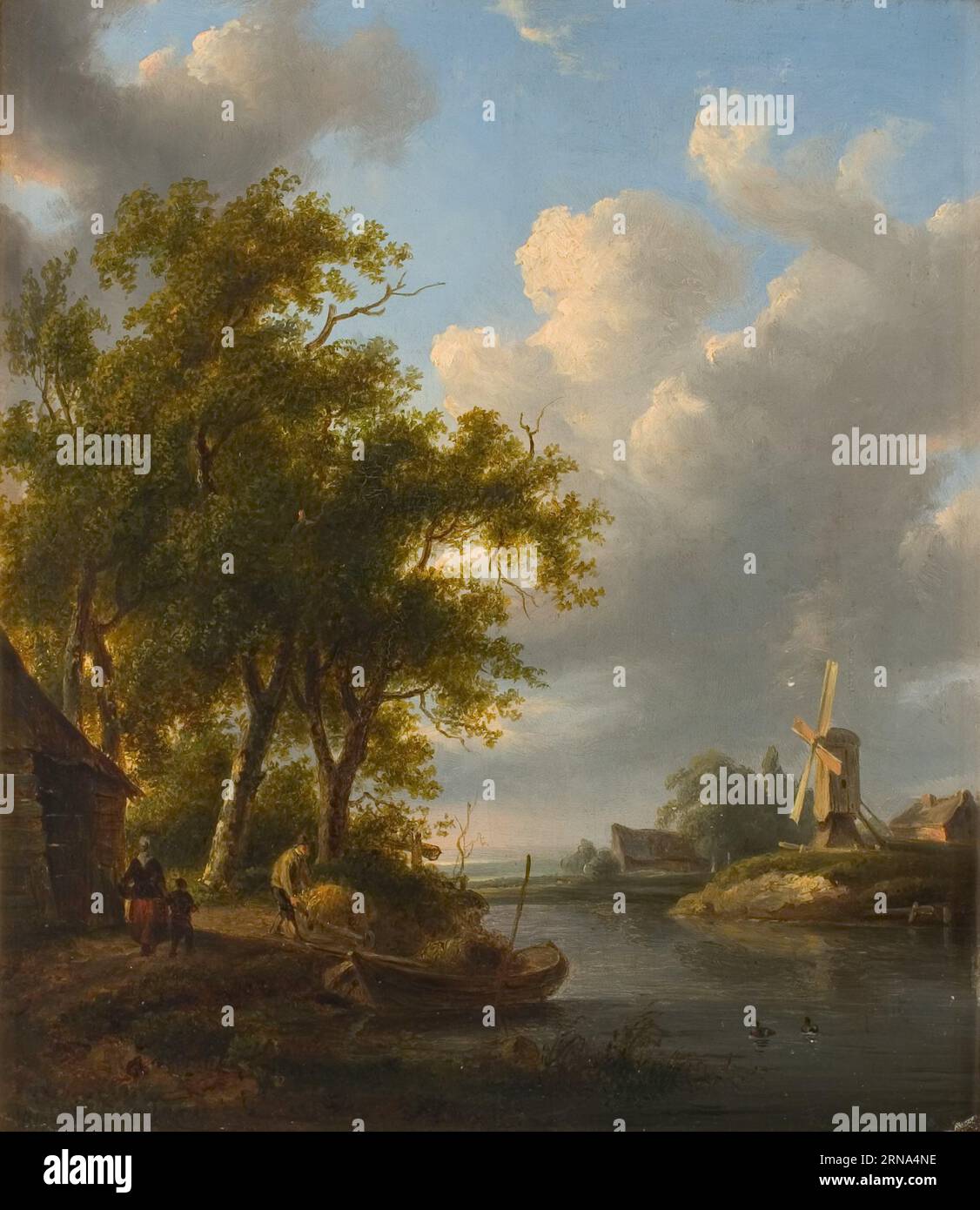 Landscape with windwmill and farm between 1775 and 1824 by Jan Hulswit ...