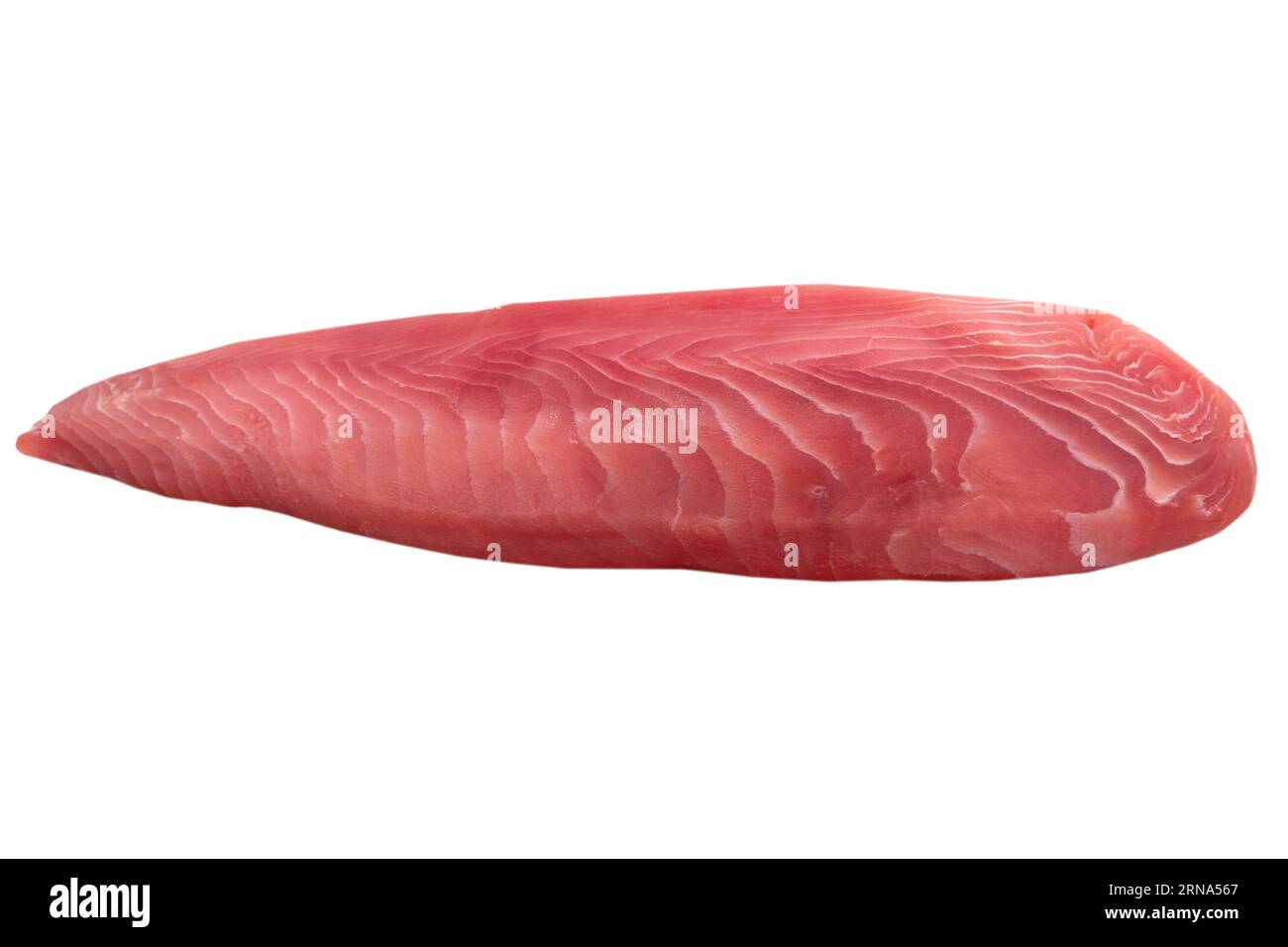Yellow fin tuna steak isolated on white background. Fresh rare tuna ...