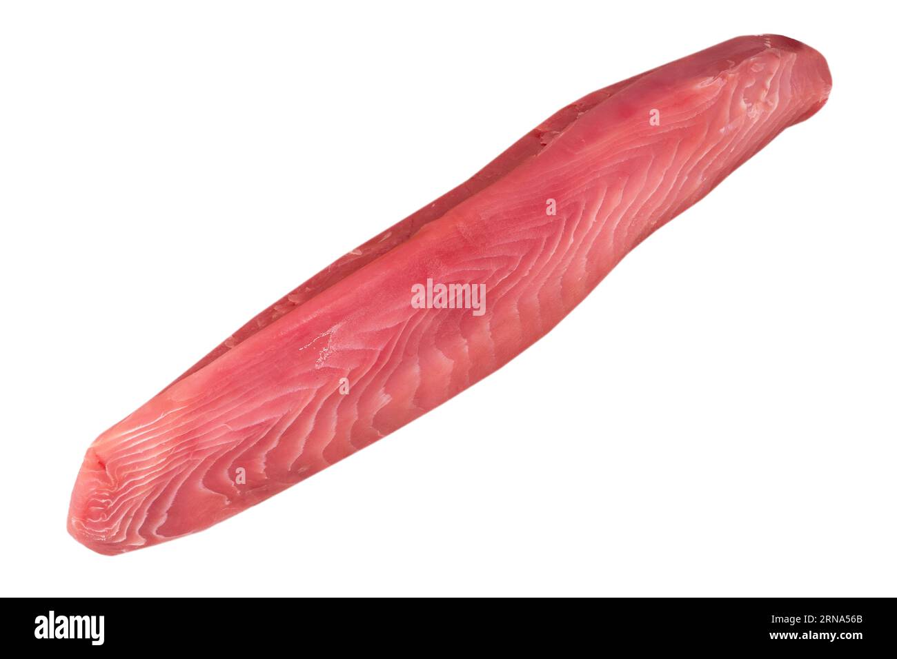 Yellow fin tuna steak isolated on white background. Fresh rare tuna ...