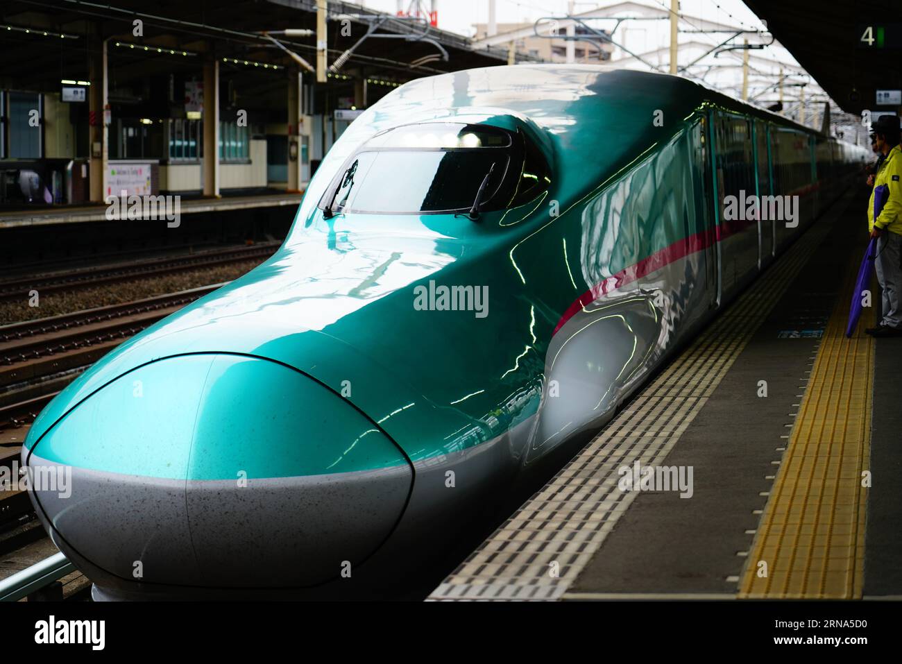 The Shinkansen E5, the high-speed railway in Japan in the station Stock ...
