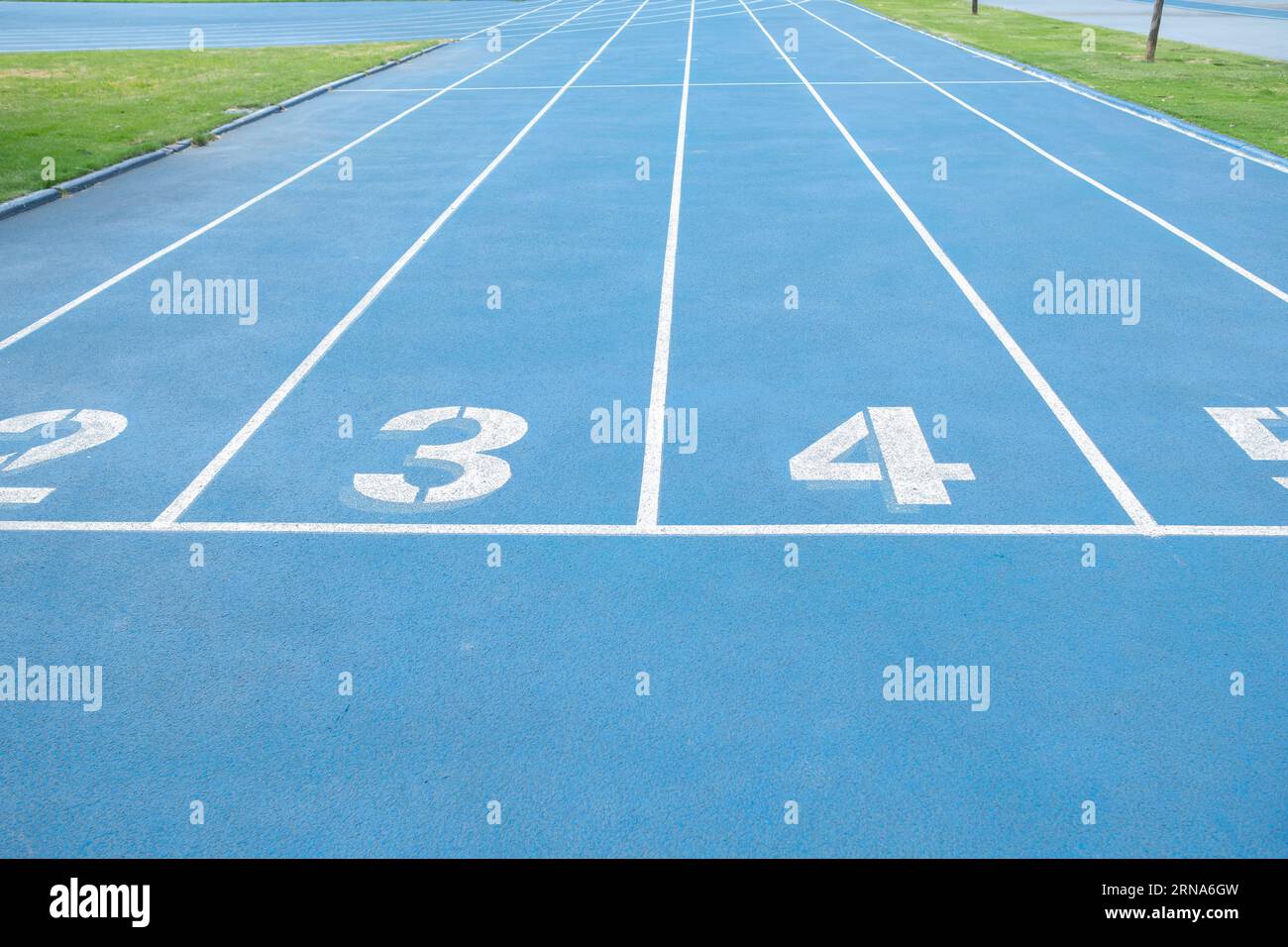 starting point of rubber runway horizontal composition Stock Photo - Alamy