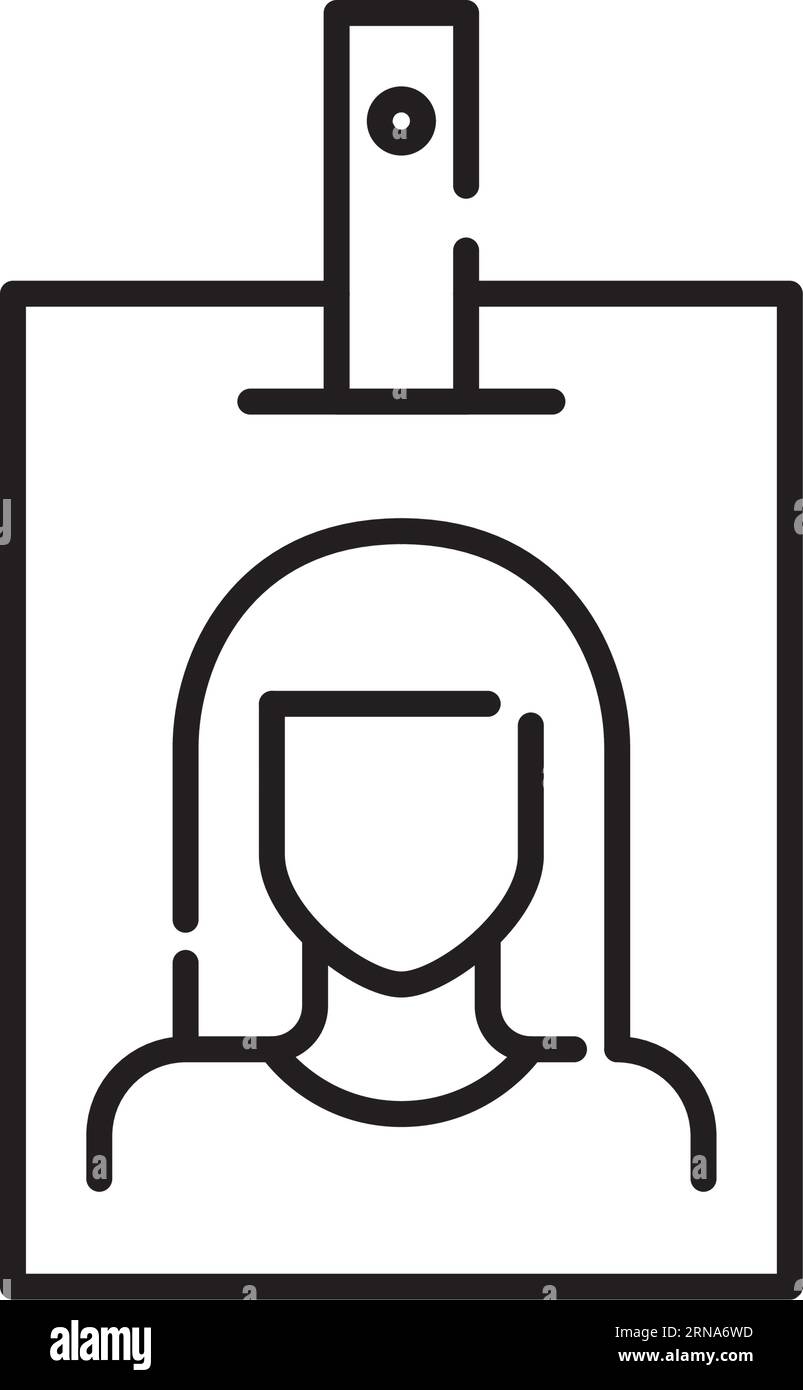 ID badge in a holder. Granting access. Female worker photo. Pixel ...