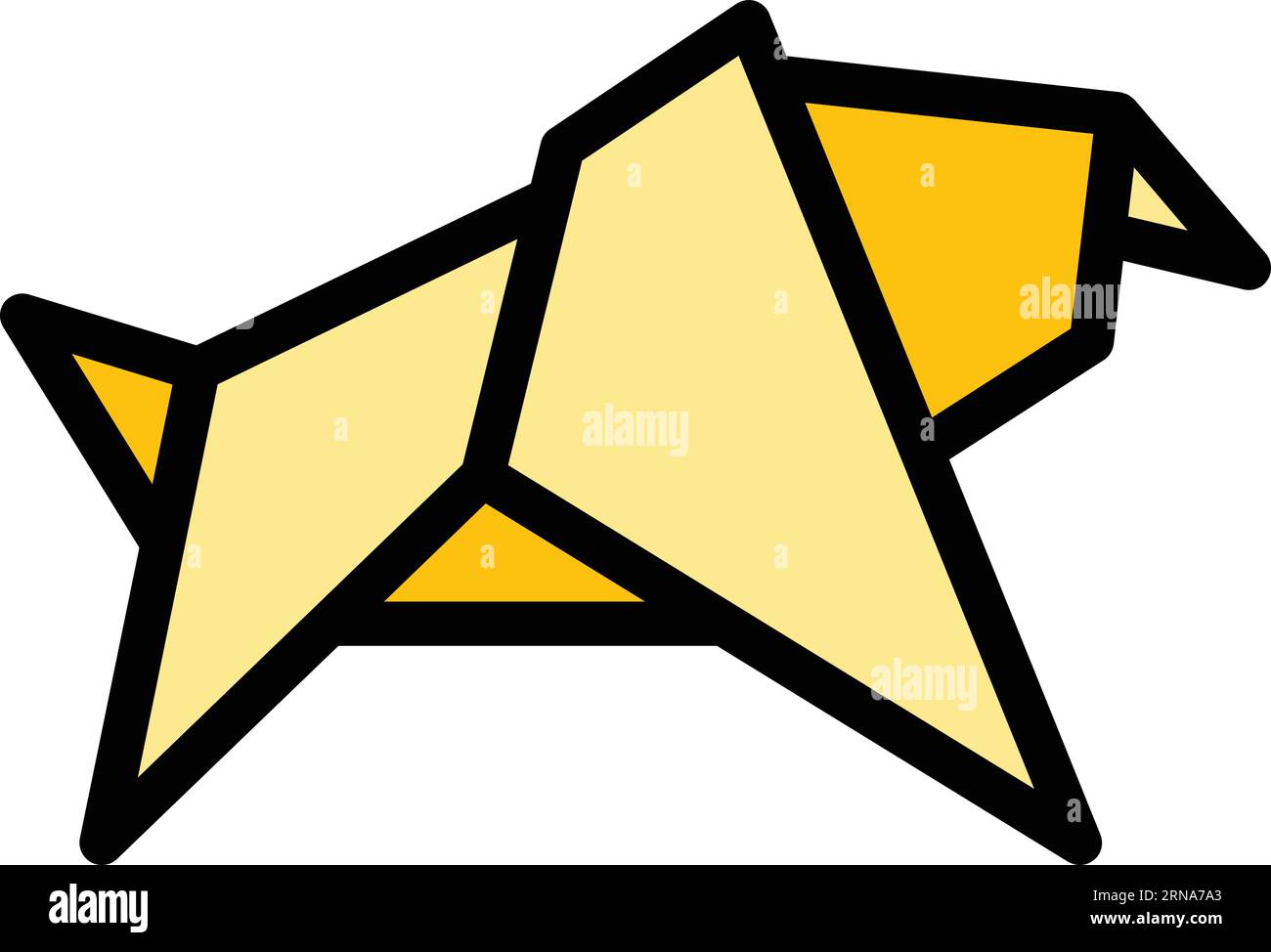 Origami animal icon outline vector. Geometric paper. Art object color ...