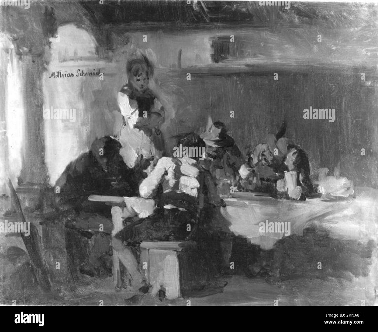 Wirtshausszene between circa 1890 and circa 1895 by Matthias Schmid ...