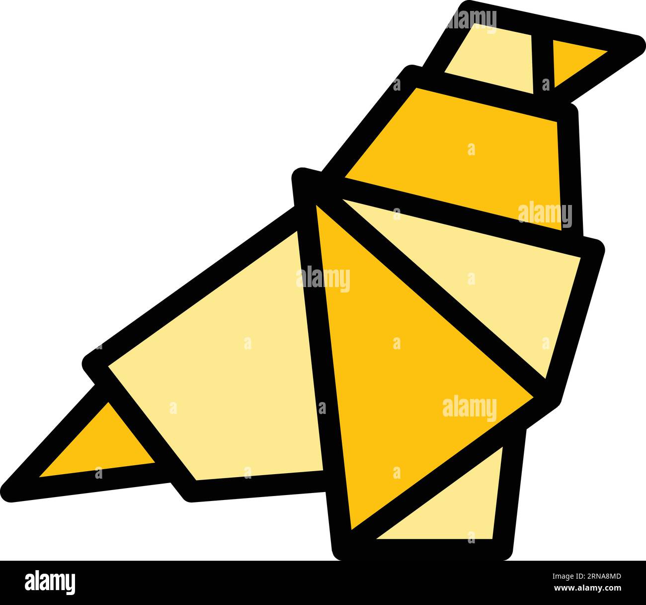 Bird folded icon outline vector. Origami animal. Polygon art color flat ...