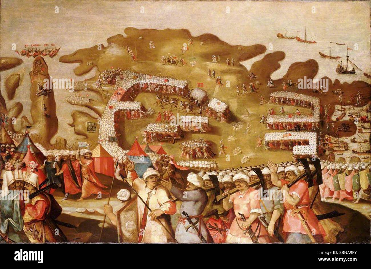 The Siege of Malta: Arrival of the Turkish Fleet, 20 May 1565 by Matteo ...