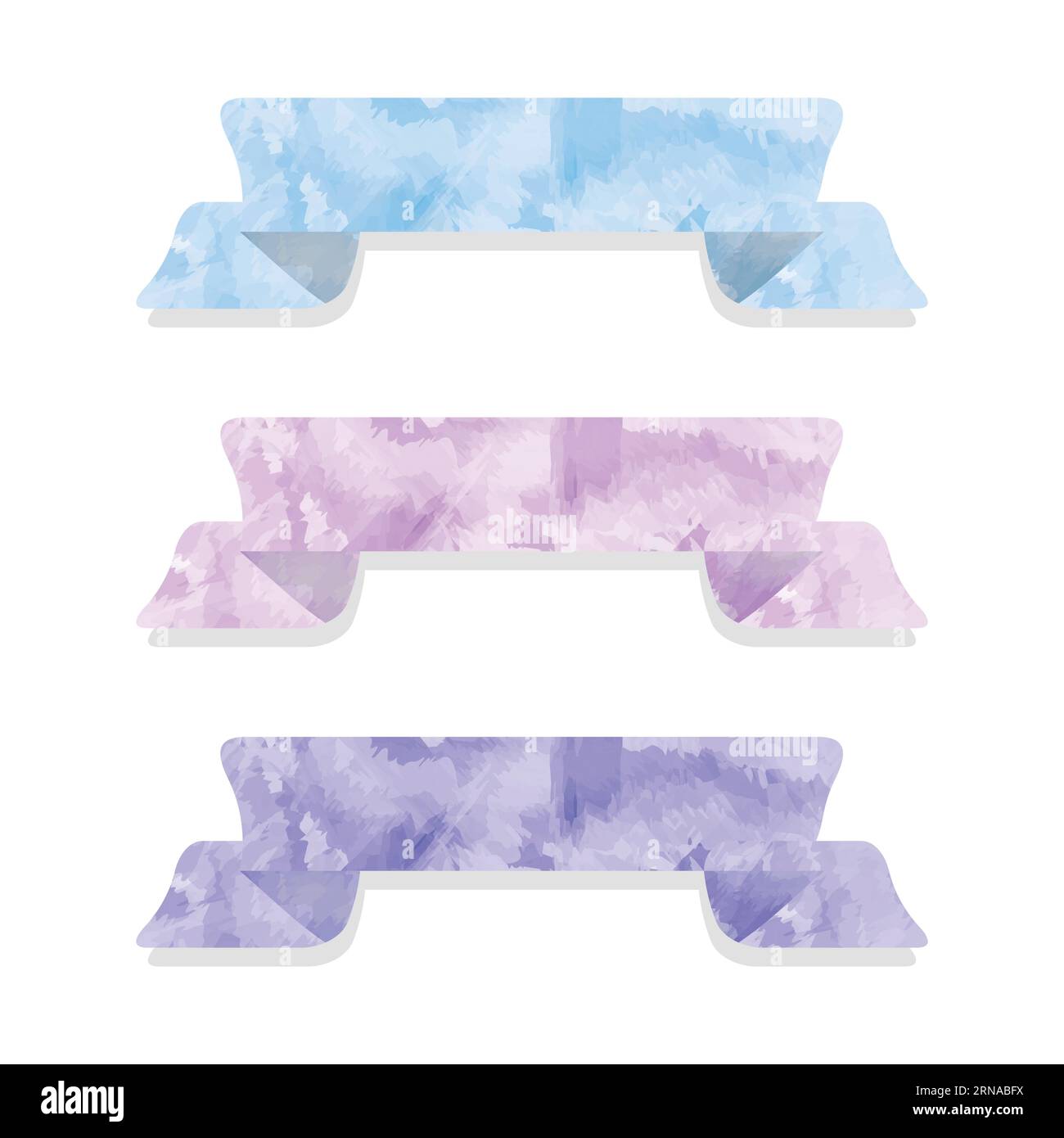 Water colour blue, pink, purple text box banner isolated on a white ...