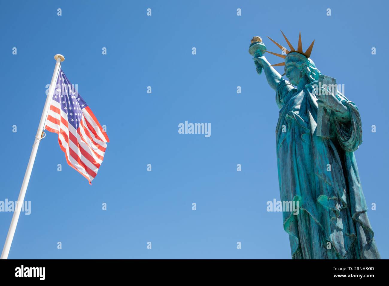 American flag floating in wind hi-res stock photography and images - Alamy