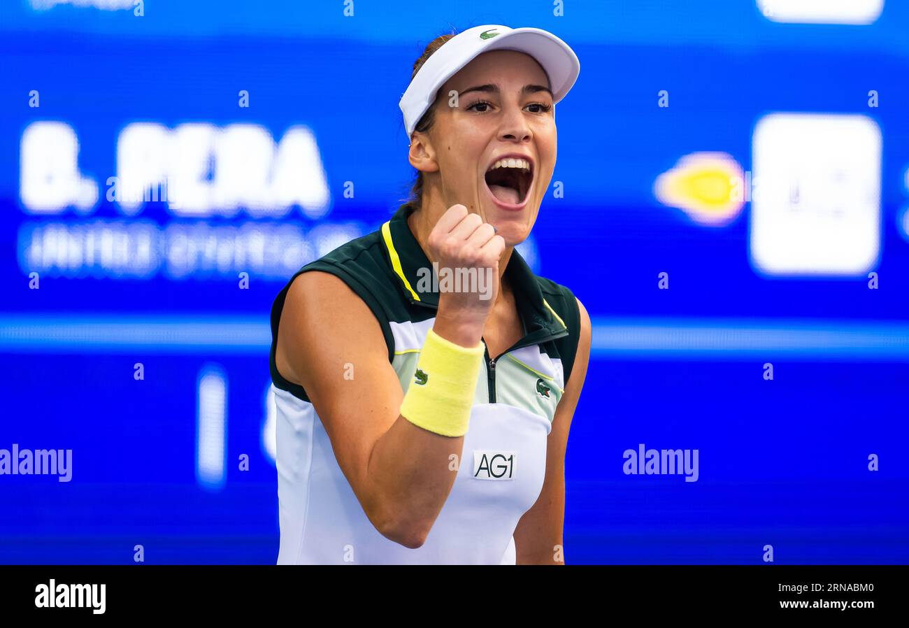Bernarda Pera of the United States in action during the second round of ...