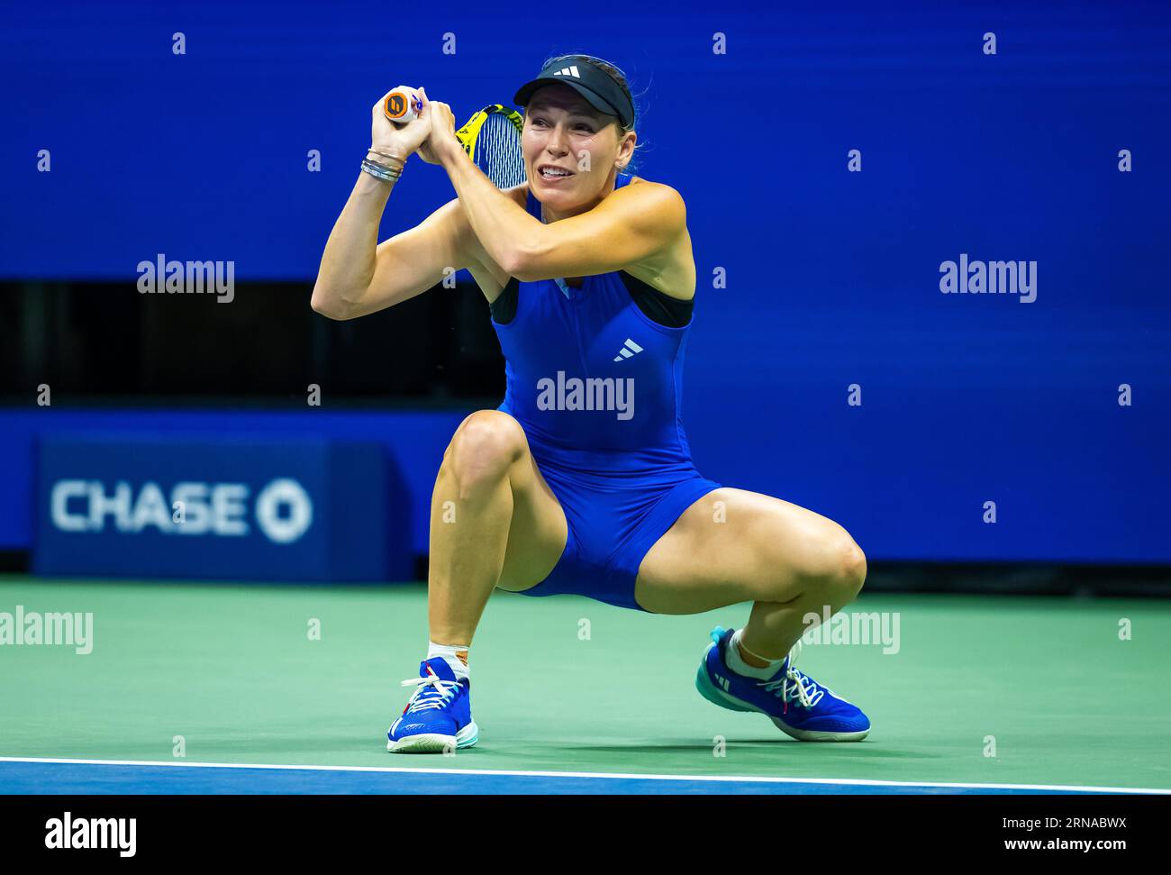 Caroline Wozniacki of Denmark in action during the second round of the ...