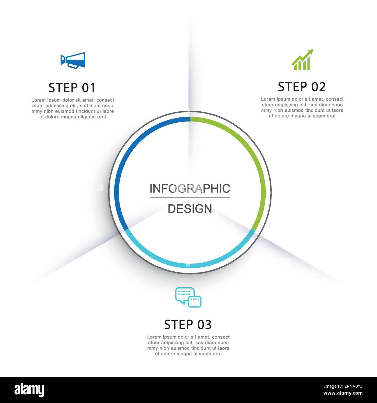 Infographics circle timeline with 3 number data template. Vector ...