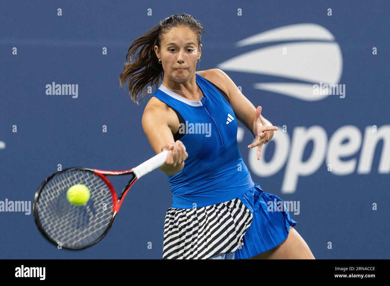 Daria Kasatkina returns ball during 2nd round against Sofia Kenin of ...