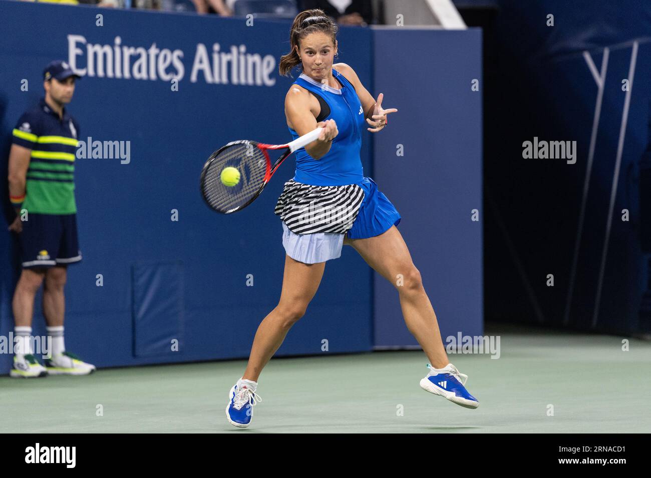 Daria Kasatkina returns ball during 2nd round against Sofia Kenin of ...