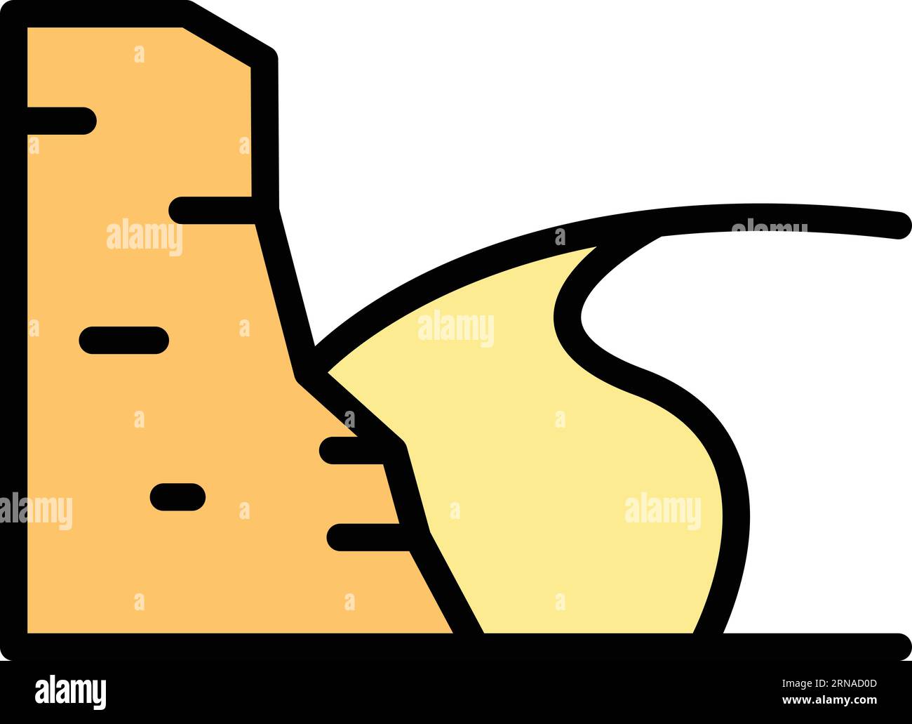 Sand landscape icon outline vector. Arab desert. Arabic culture color ...