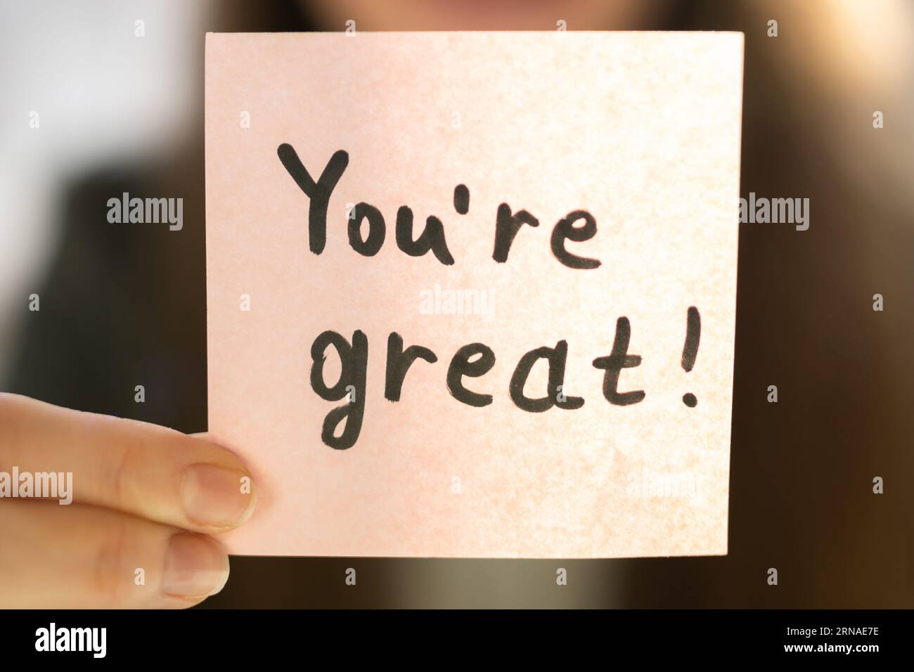 Compliment And Praise Message Sign. Business Concept Note Stock Photo ...