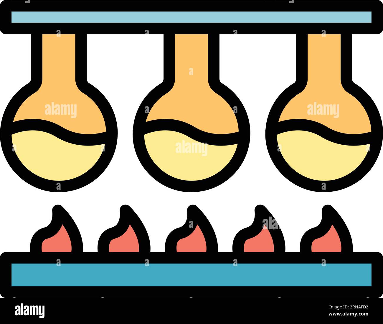 Chemical flask icon outline vector. Glass production. Factory bottle ...