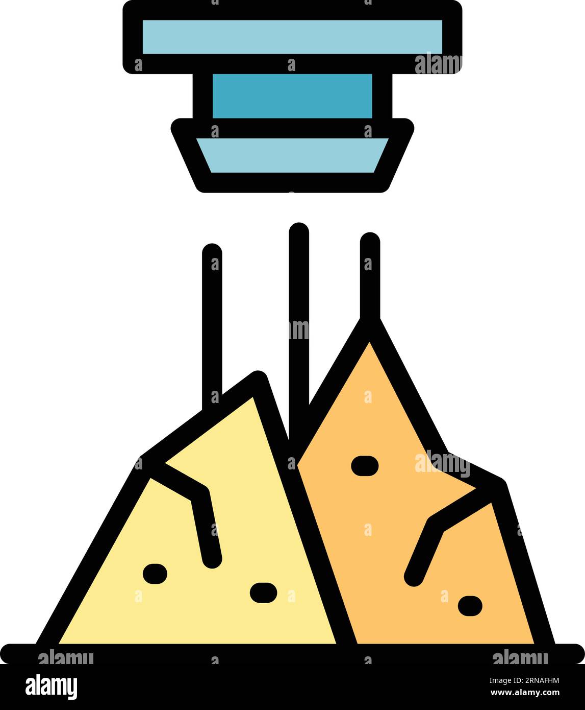 Factory Glass Production Icon Outline Vector Raw Sheet Pvc Furnace Color Flat Stock Vector