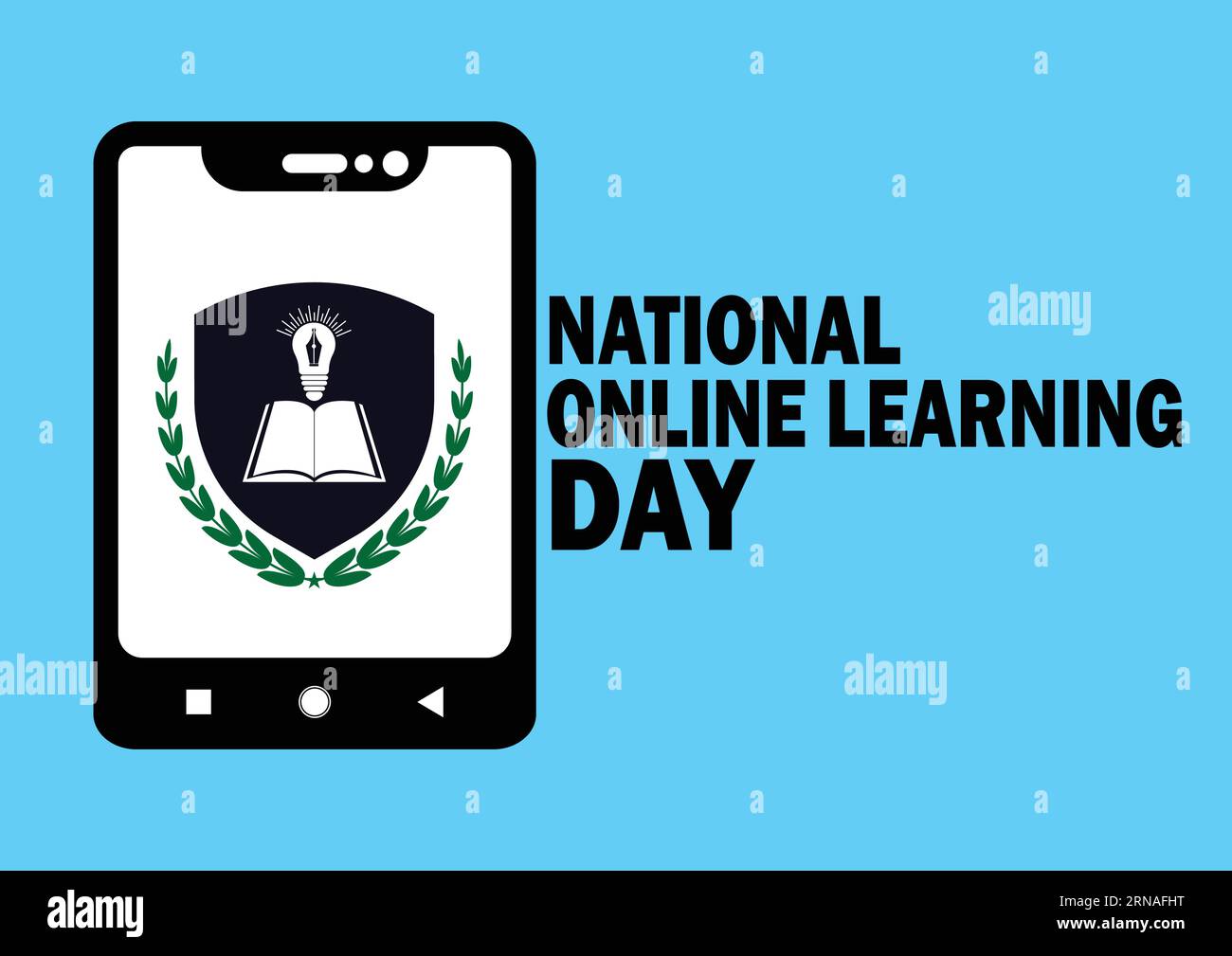 National Online Learning Day. Education concept. Template for ...