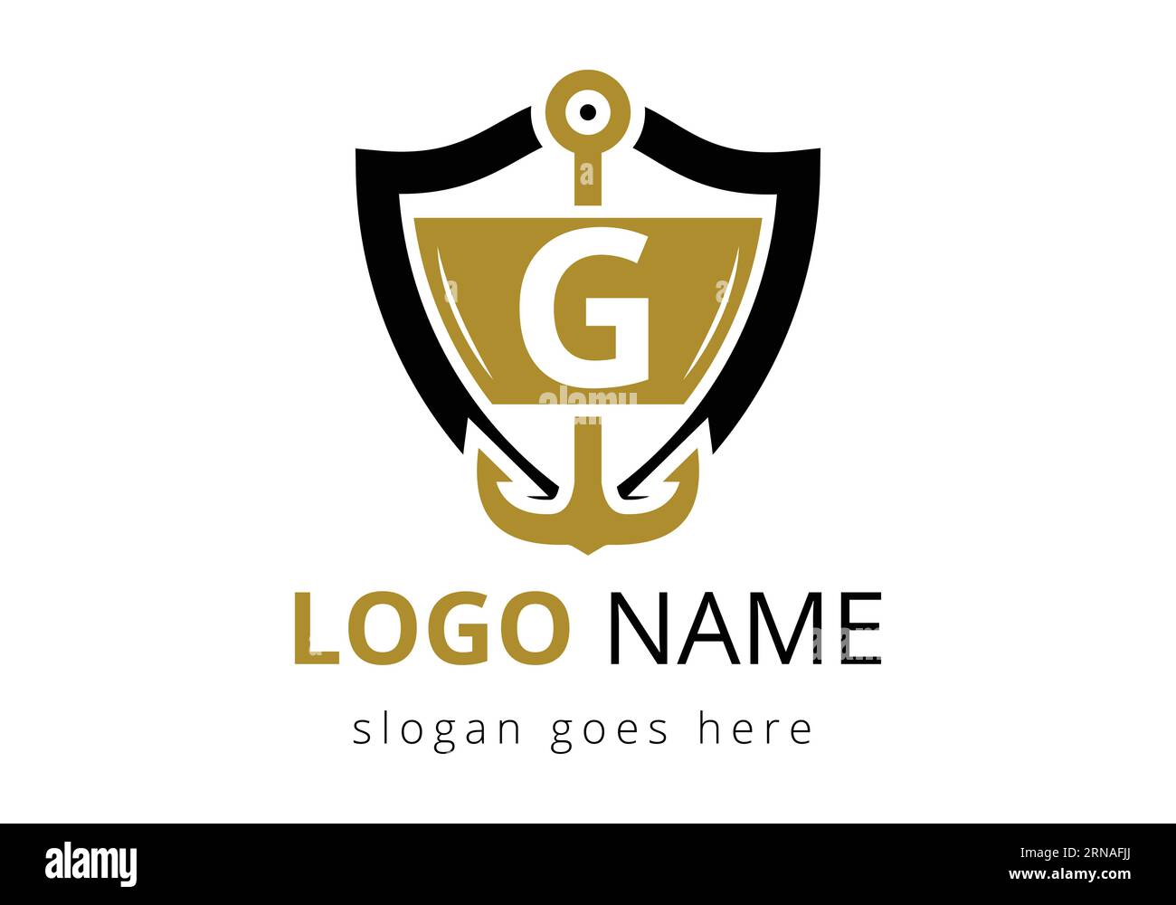 letter G with Anchor Logo Design Template. Marine, Sailing Boat Logo ...
