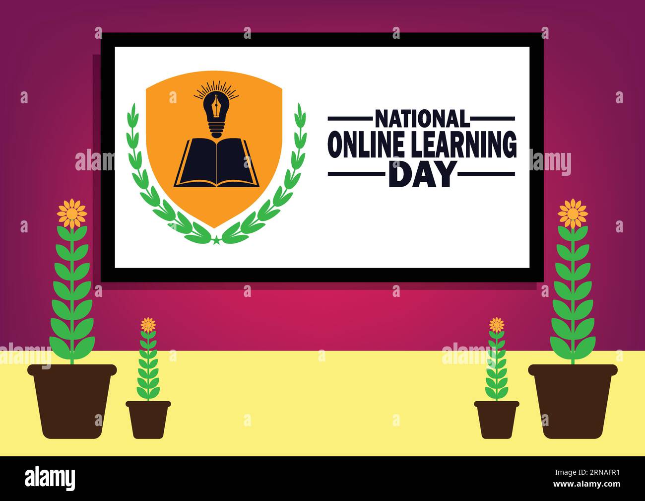 National Online Learning Day Vector illustration. Education concept ...
