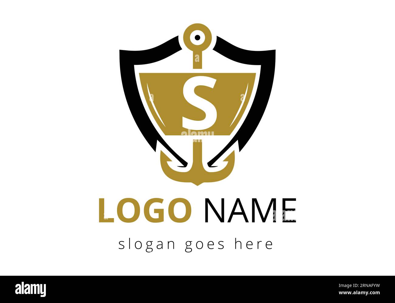 letter S with Anchor Logo Design Template. Marine, Sailing Boat Logo ...