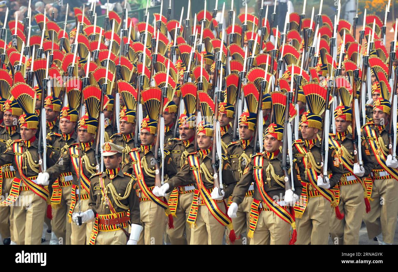 (160126) -- NEW DELHI, Jan. 26, 2016 -- Members of Indian Police Forces ...