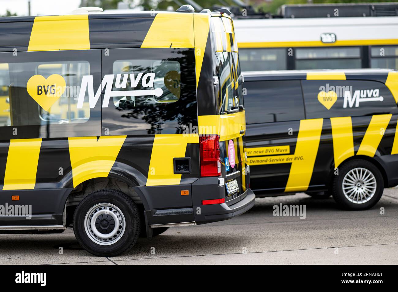 Berlin, Germany. 30th Aug, 2023. Vehicles of the on-demand service BVG ...