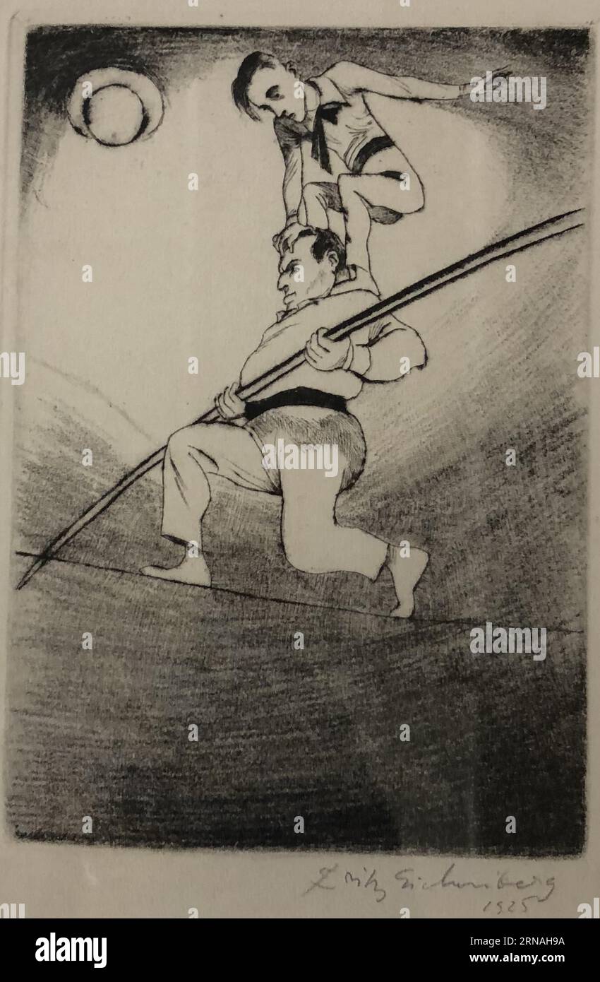 Circus Scenes - High Wire Act 1925 by Fritz Eichenberg Stock Photo - Alamy