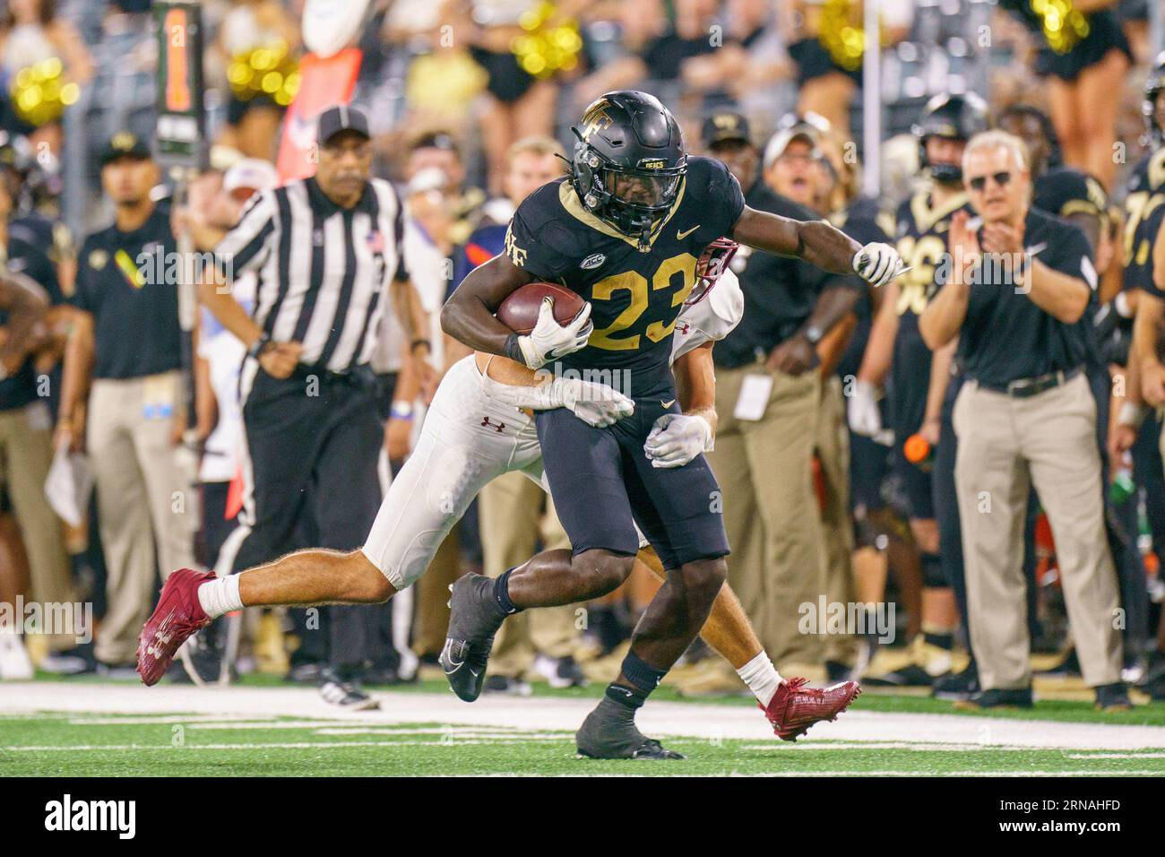 Winston-Salem, NC, USA. 31st Aug, 2023. Wake Forest runningback DEMOND ...