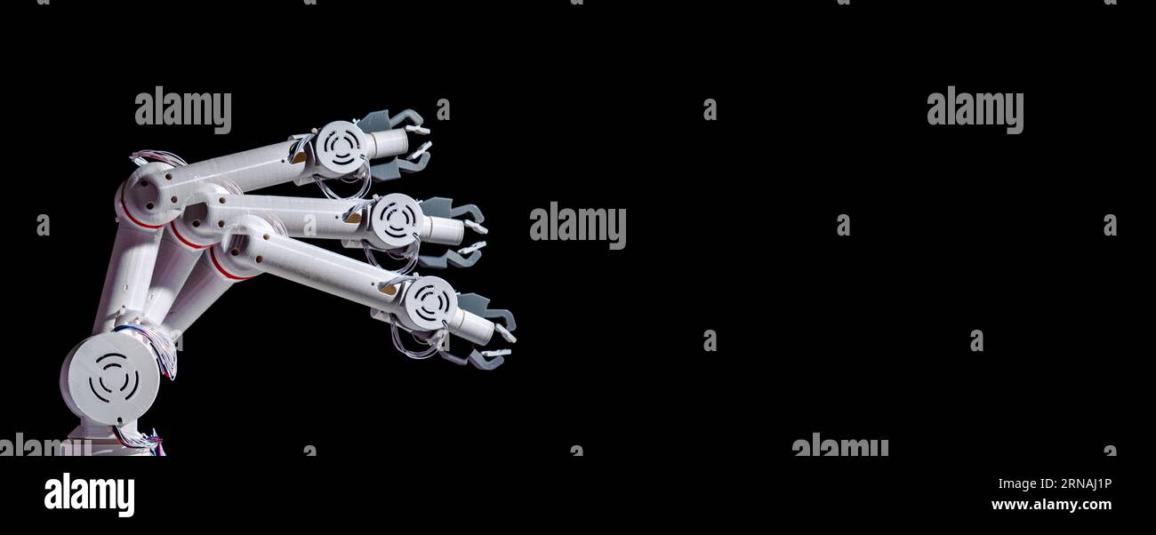 abstract technology background artificial intelligence with robot arm ...