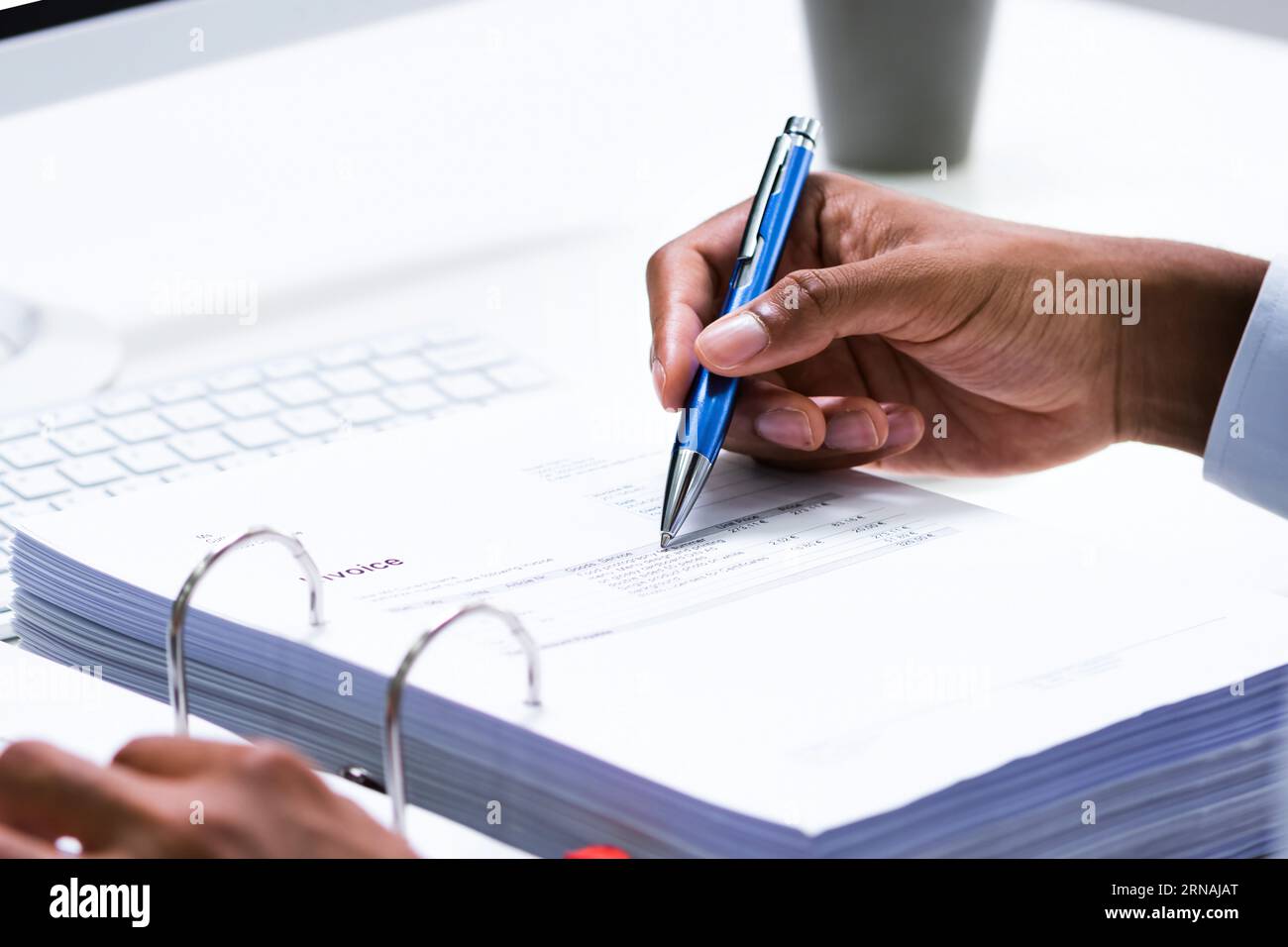 Electronic Invoice And E Receipt At Accountant Computer Stock Photo - Alamy