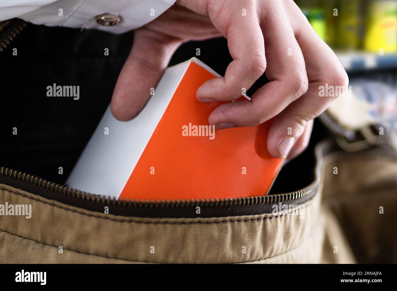 Retail Shoplifting. Woman Stealing In Supermarket. Theft At Shop Stock ...