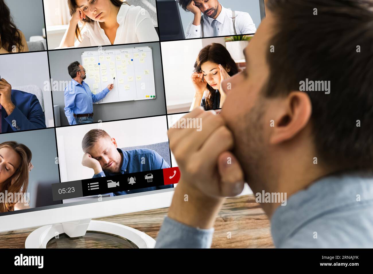 Employee in video conference team hi-res stock photography and images ...