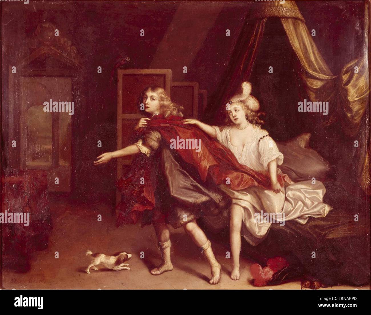 Jozef en de vrouw van Potifar circa 1680 by Reinier de la Haye Stock ...