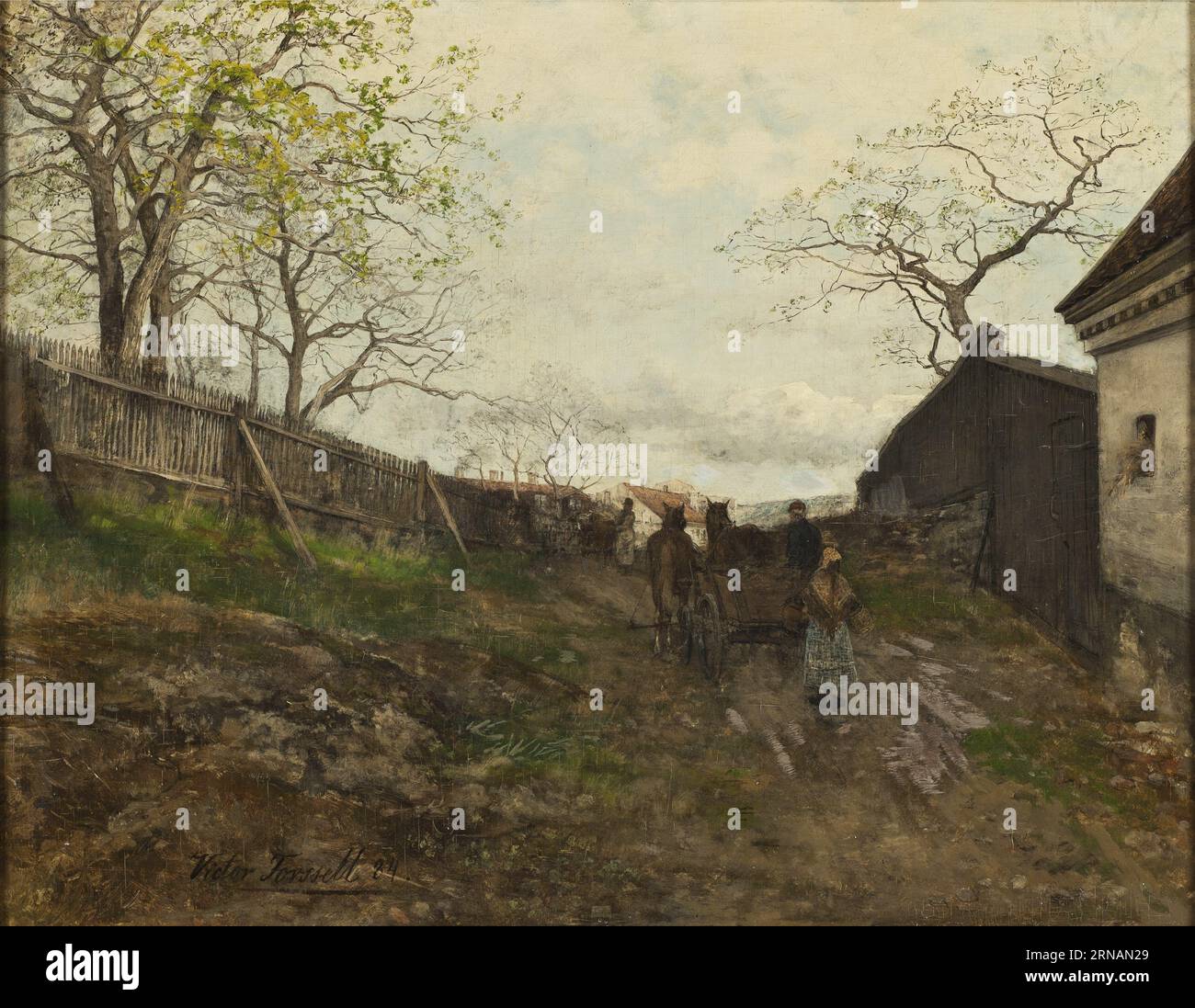 Spring Landscape 1884 by Victor Forssell Stock Photo - Alamy
