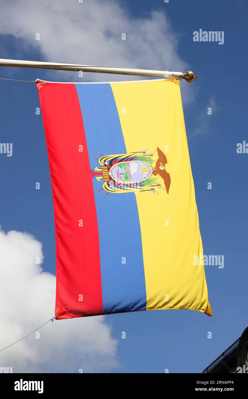 The flag of the Republic of Ecuador Stock Photo - Alamy