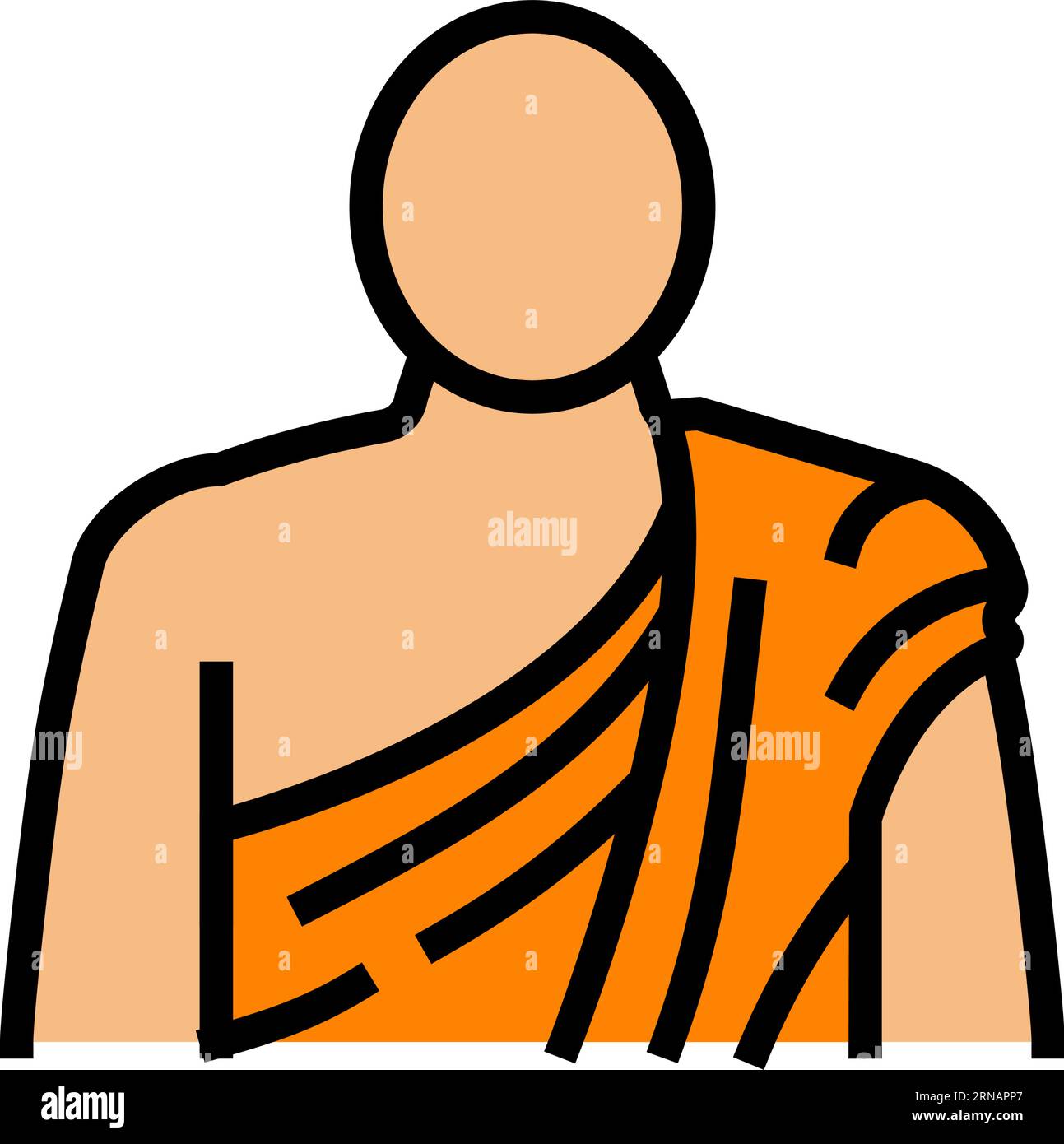 buddhist monk buddhism color icon vector illustration Stock Vector ...