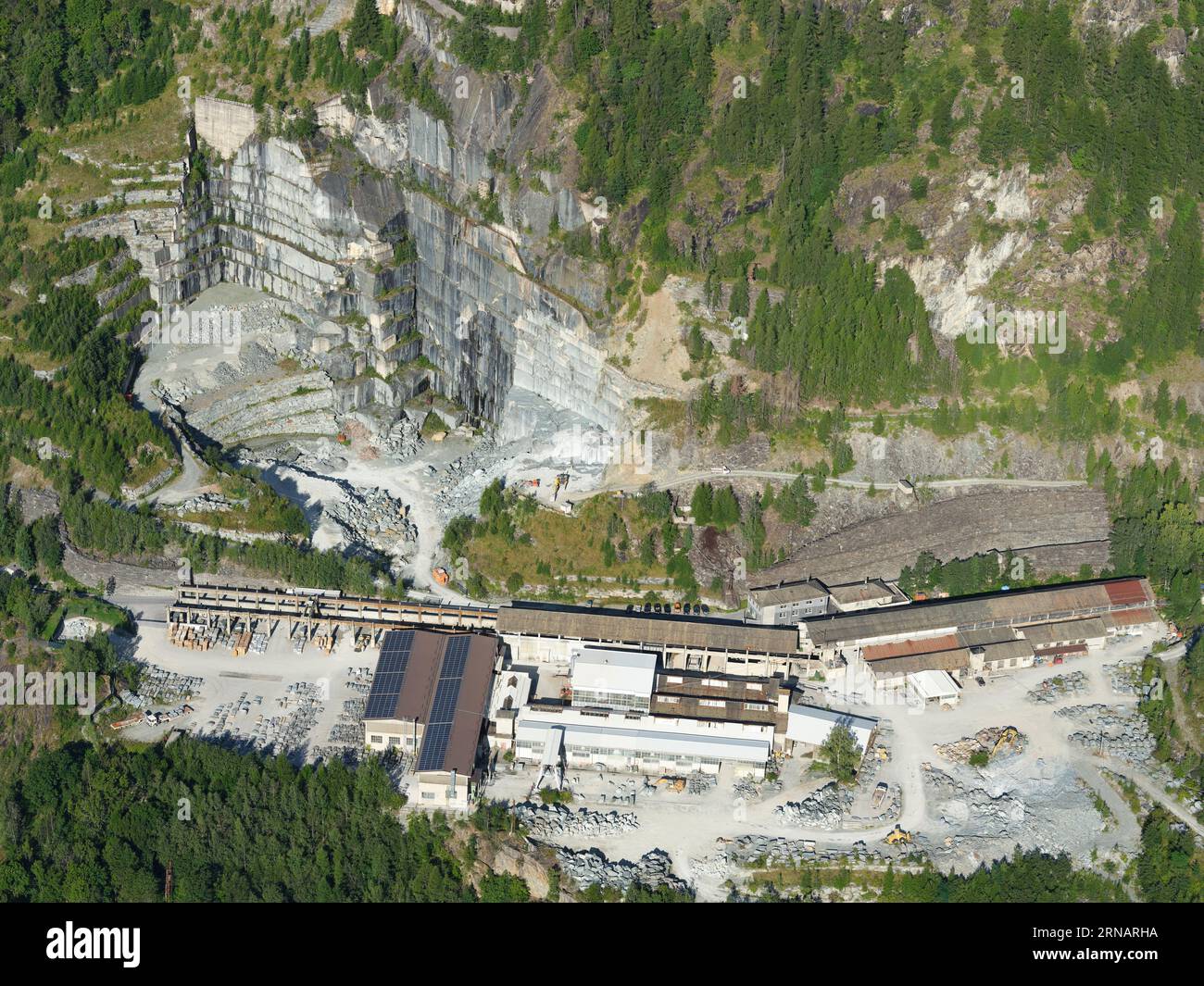 AERIAL VIEW. Large quarry where serpentine is extracted (by Nuovo ...