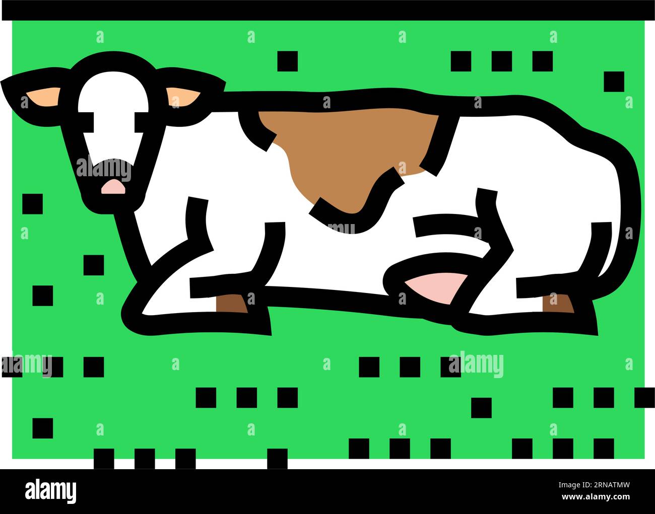 Cow lying meadow Stock Vector Images - Alamy