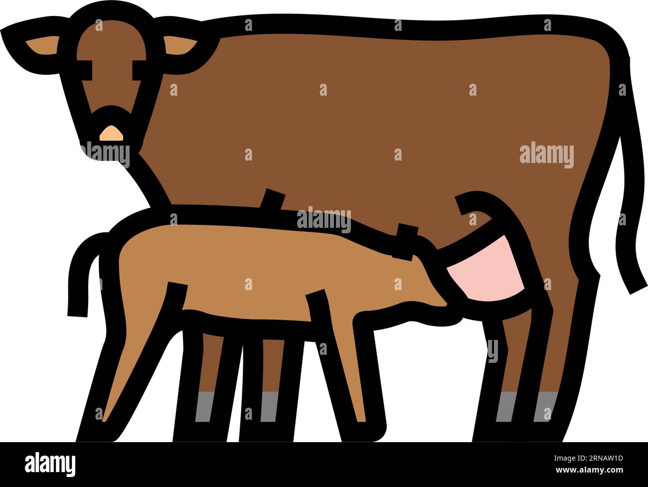 cow with calf color icon vector illustration Stock Vector Image & Art ...