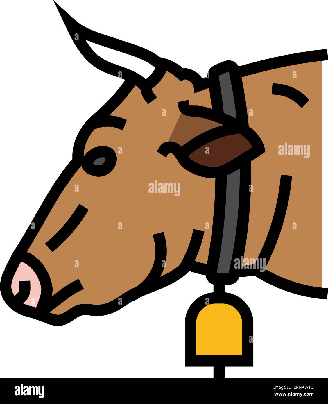 cow with bell color icon vector illustration Stock Vector Image & Art ...