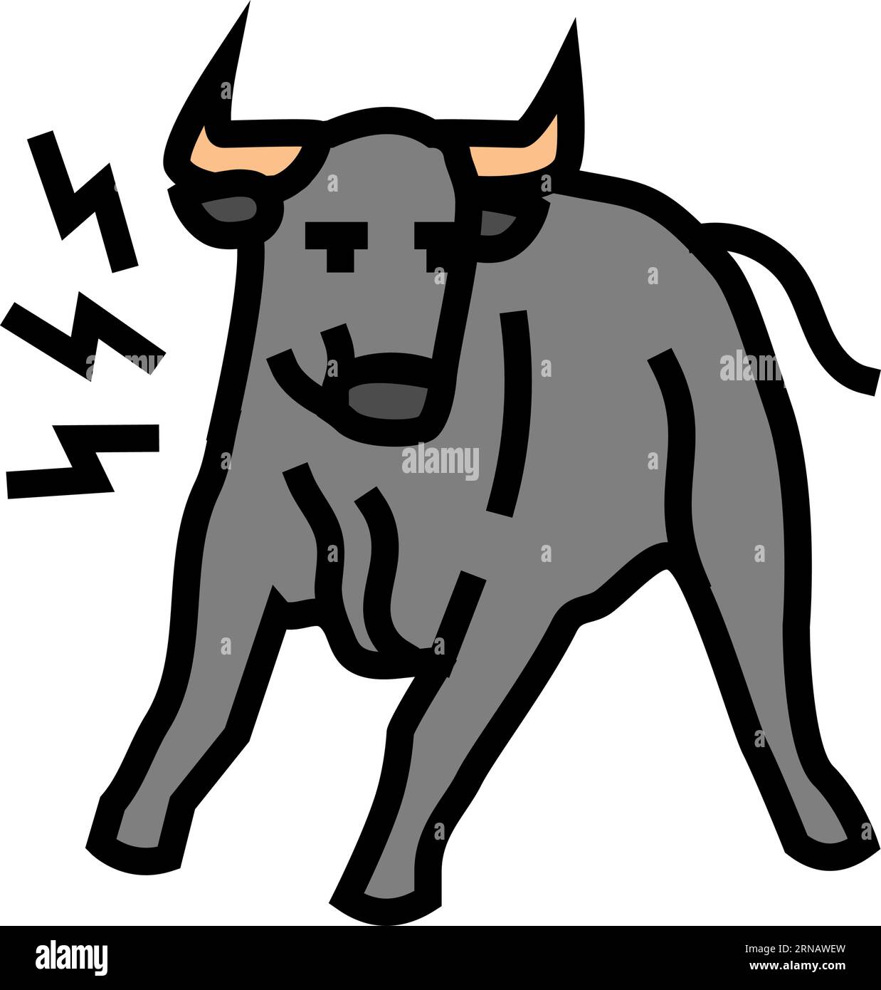 angry bull animal color icon vector illustration Stock Vector Image ...