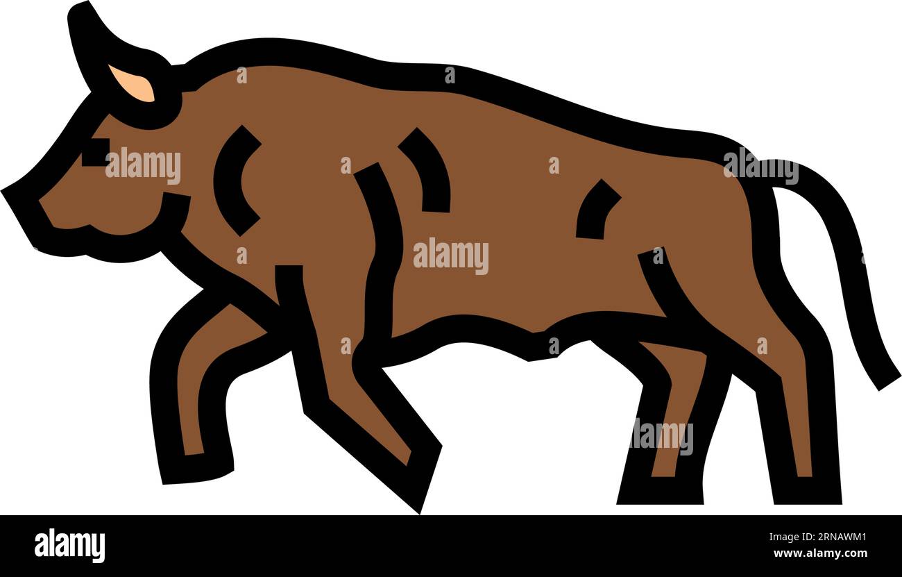 bull motion angry color icon vector illustration Stock Vector Image ...
