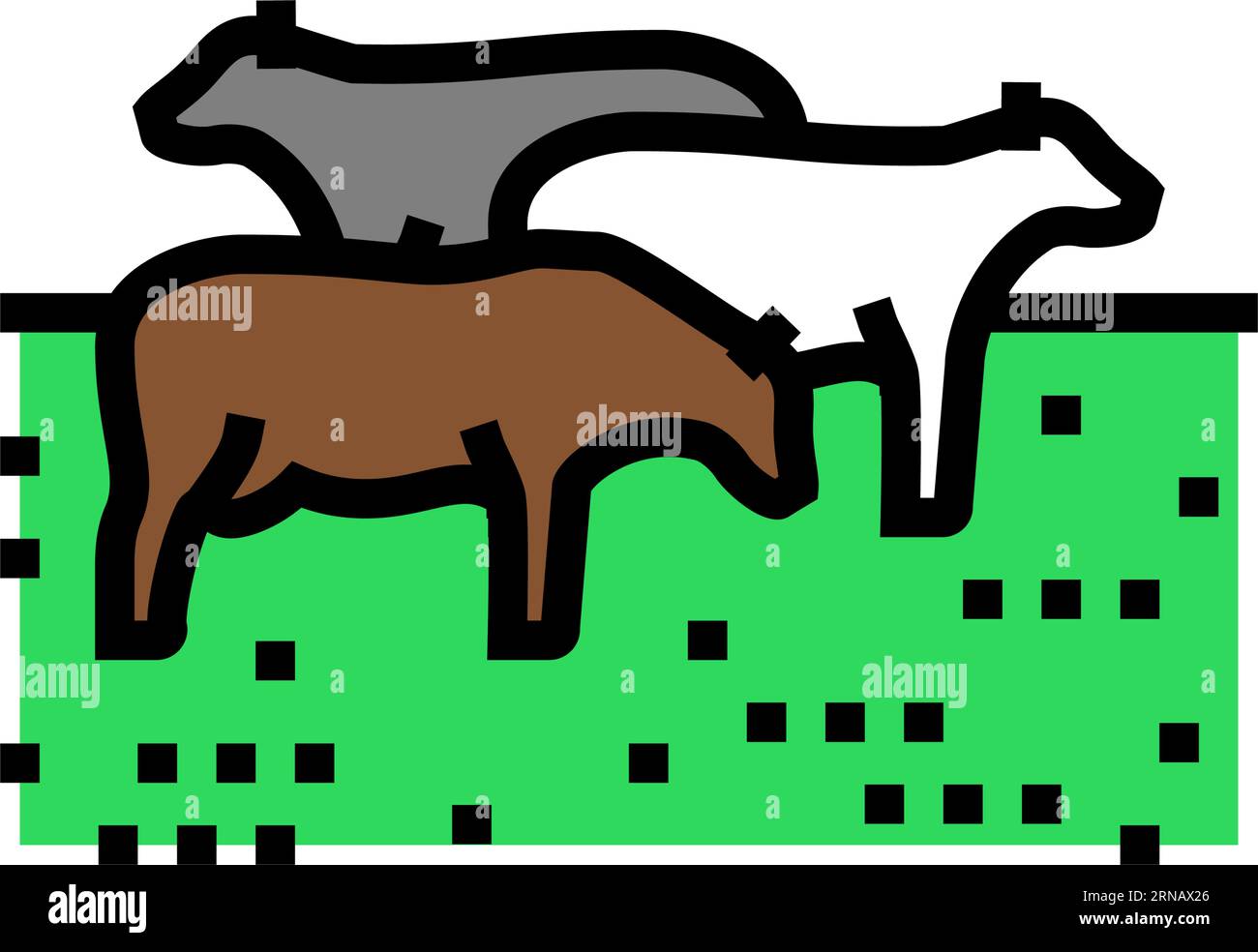 cow grazing color icon vector illustration Stock Vector Image & Art - Alamy