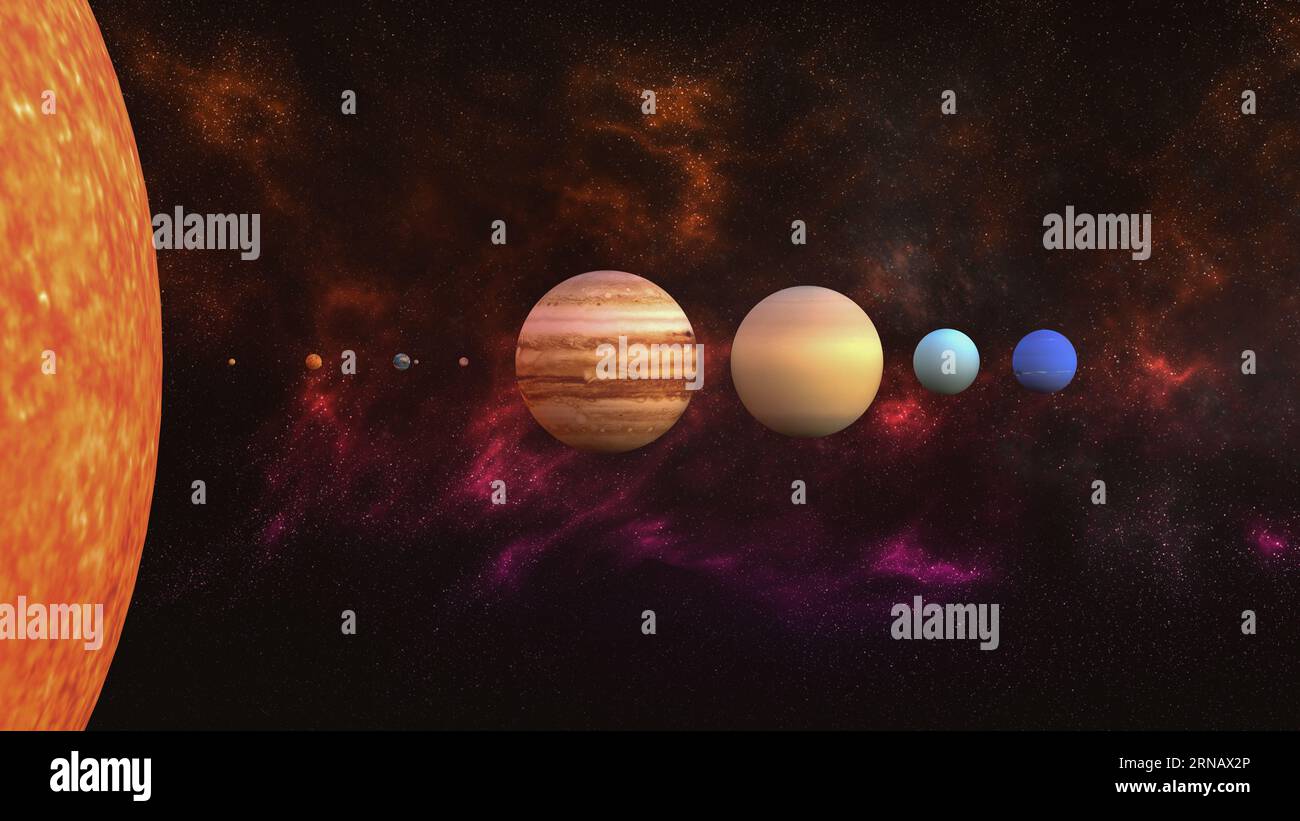Solar System Big Lined Up