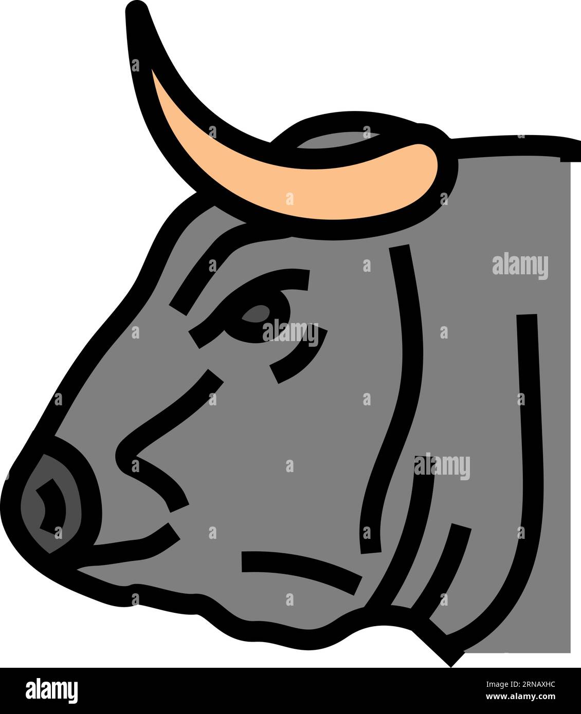 bull head animal color icon vector illustration Stock Vector Image ...