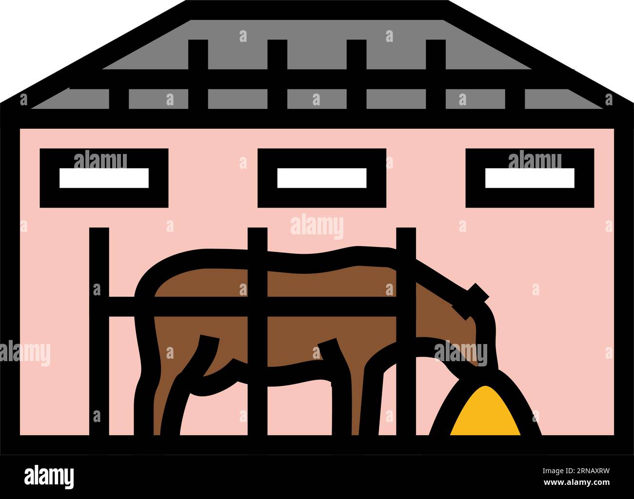 Cow Barn Color Icon Vector Illustration Stock Vector Image And Art Alamy