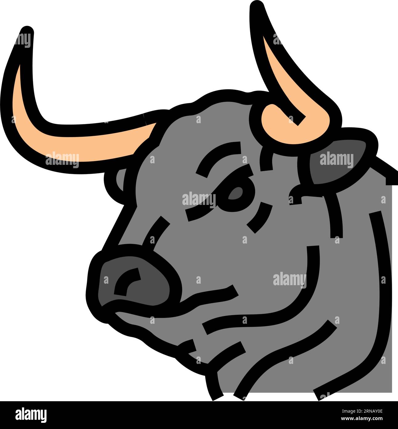 bull animal head color icon vector illustration Stock Vector Image ...
