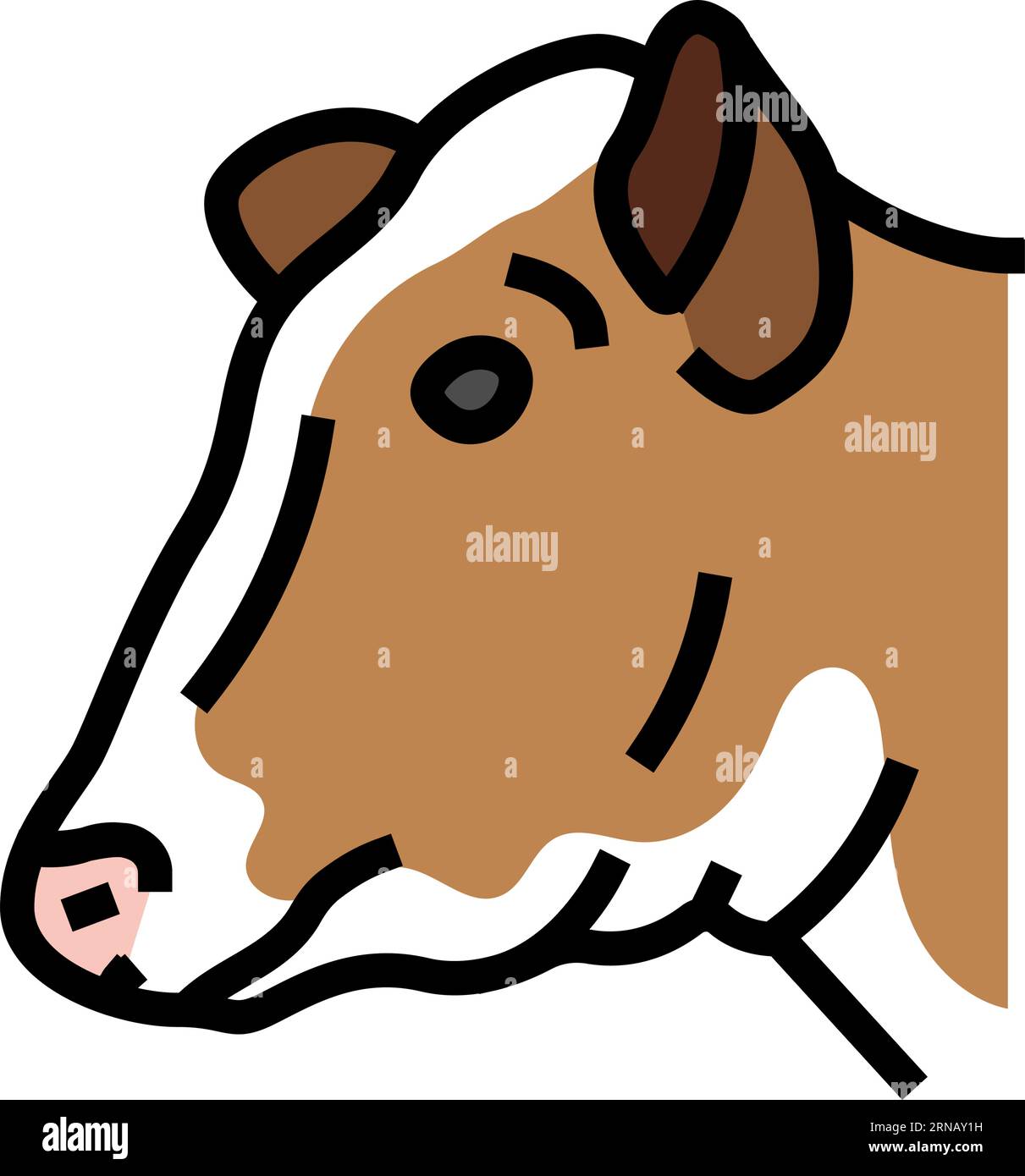 cow head animal color icon vector illustration Stock Vector Image & Art ...