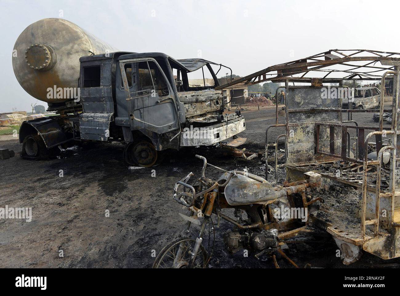 Petroleum tanker exploded after road hi-res stock photography and ...